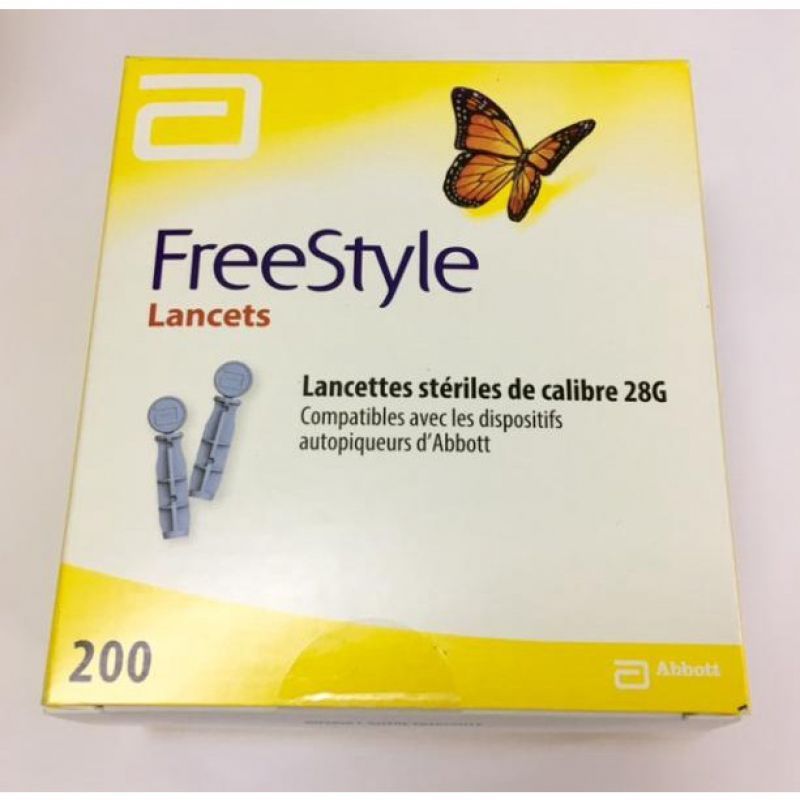 Freestyle lancettes stériles de calibre 28G 200 lancettes - Pharmarun