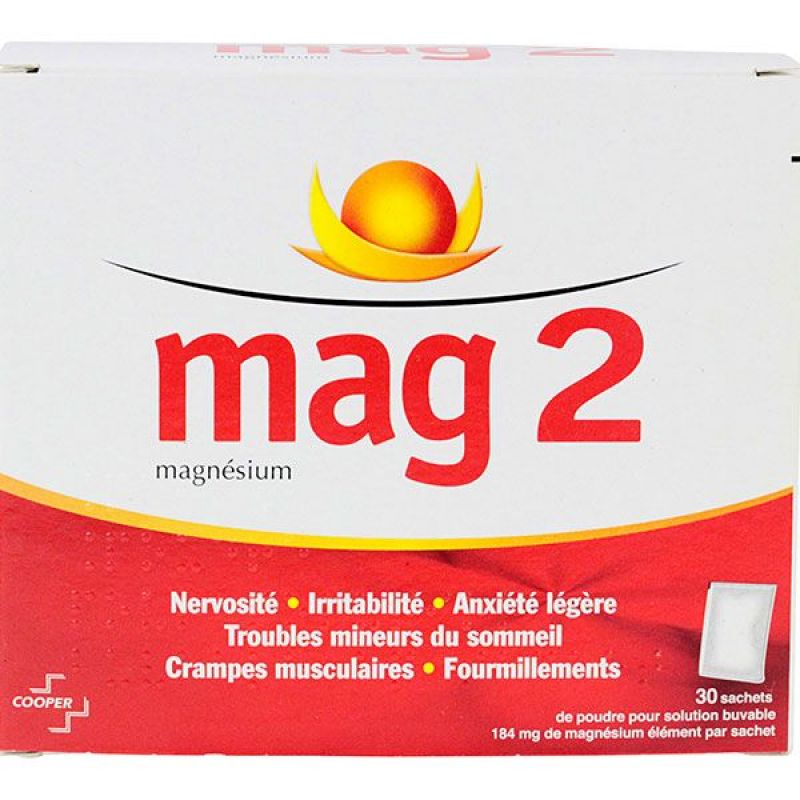 Mag2 Magnésium 30 sachets - Pharmarun