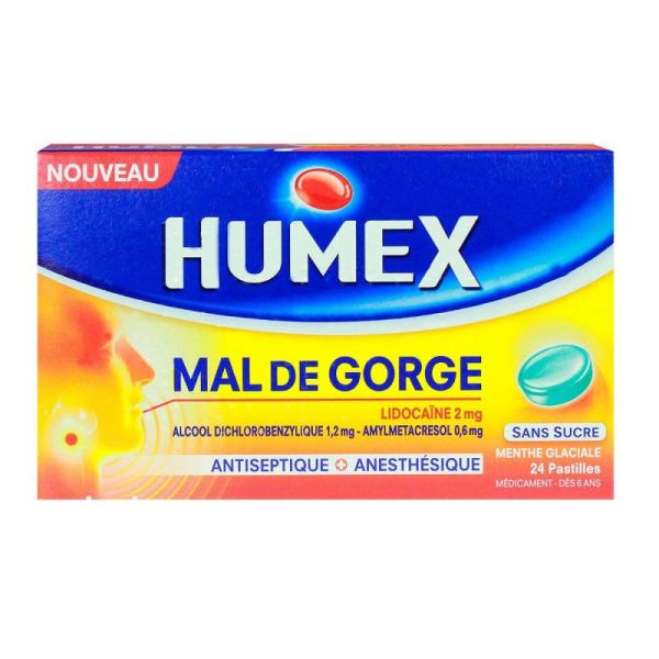 Humex M.gorge Menthe Gl Lidoc S/s Past24 - Pharmarun